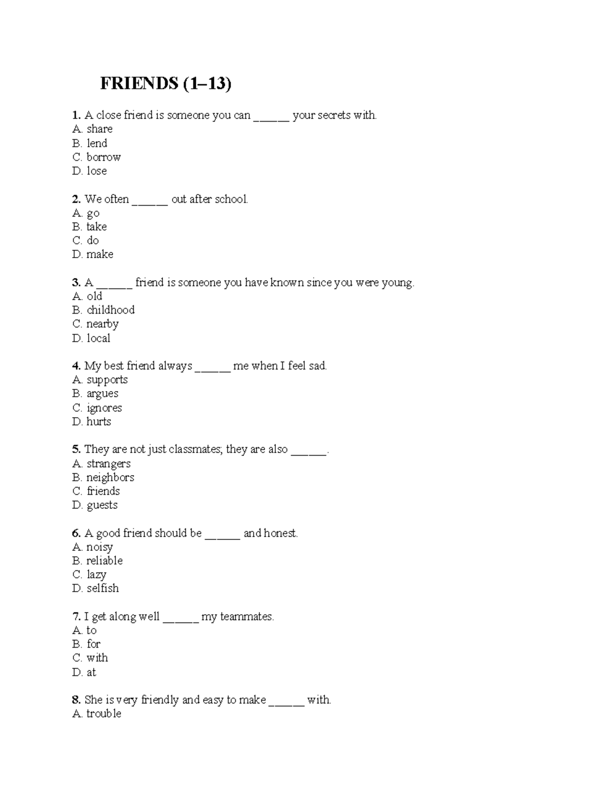 Grammar & Vocabulary for Beginners: FRIENDS, RELATIONSHIPS, FAMILY ...