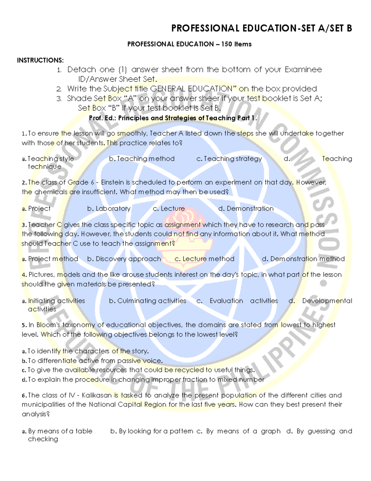 SEPT 2021 Profed-NEW - Let Reviewer - PROFESSIONAL EDUCATION – 150 ...