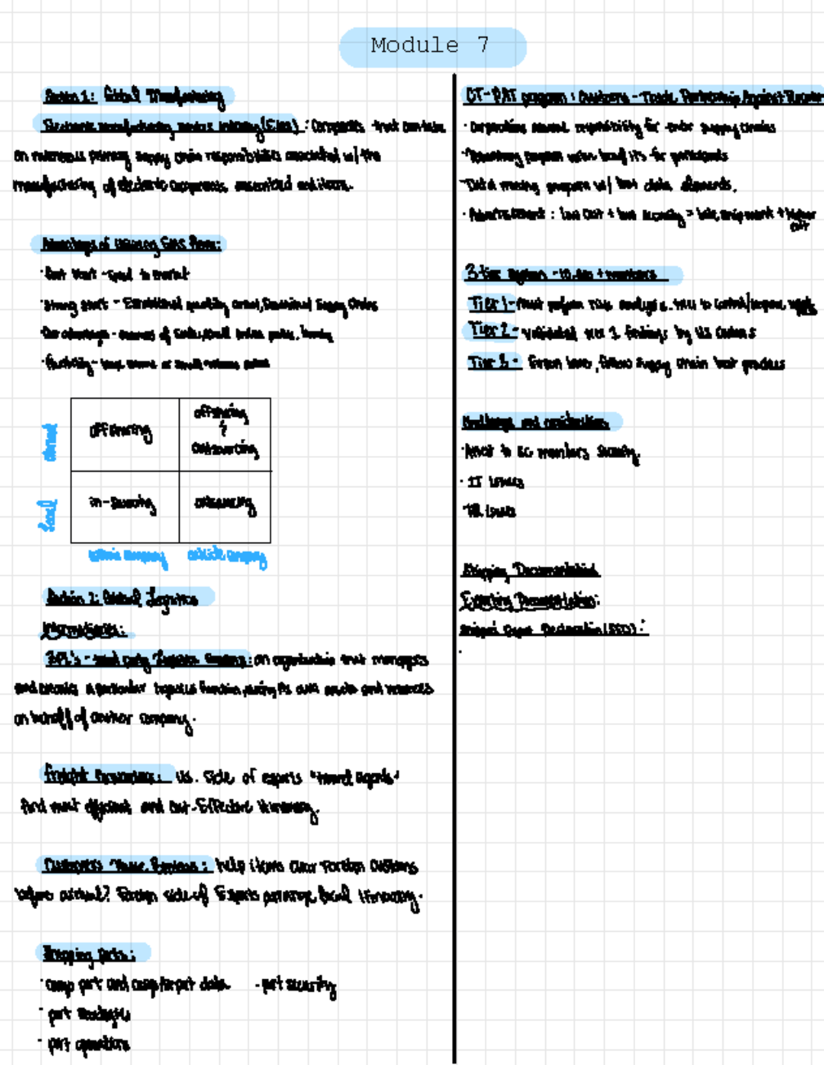 SCM 300 - Module 7 Section 1 : Global Manufacturing CT - PAT program ...