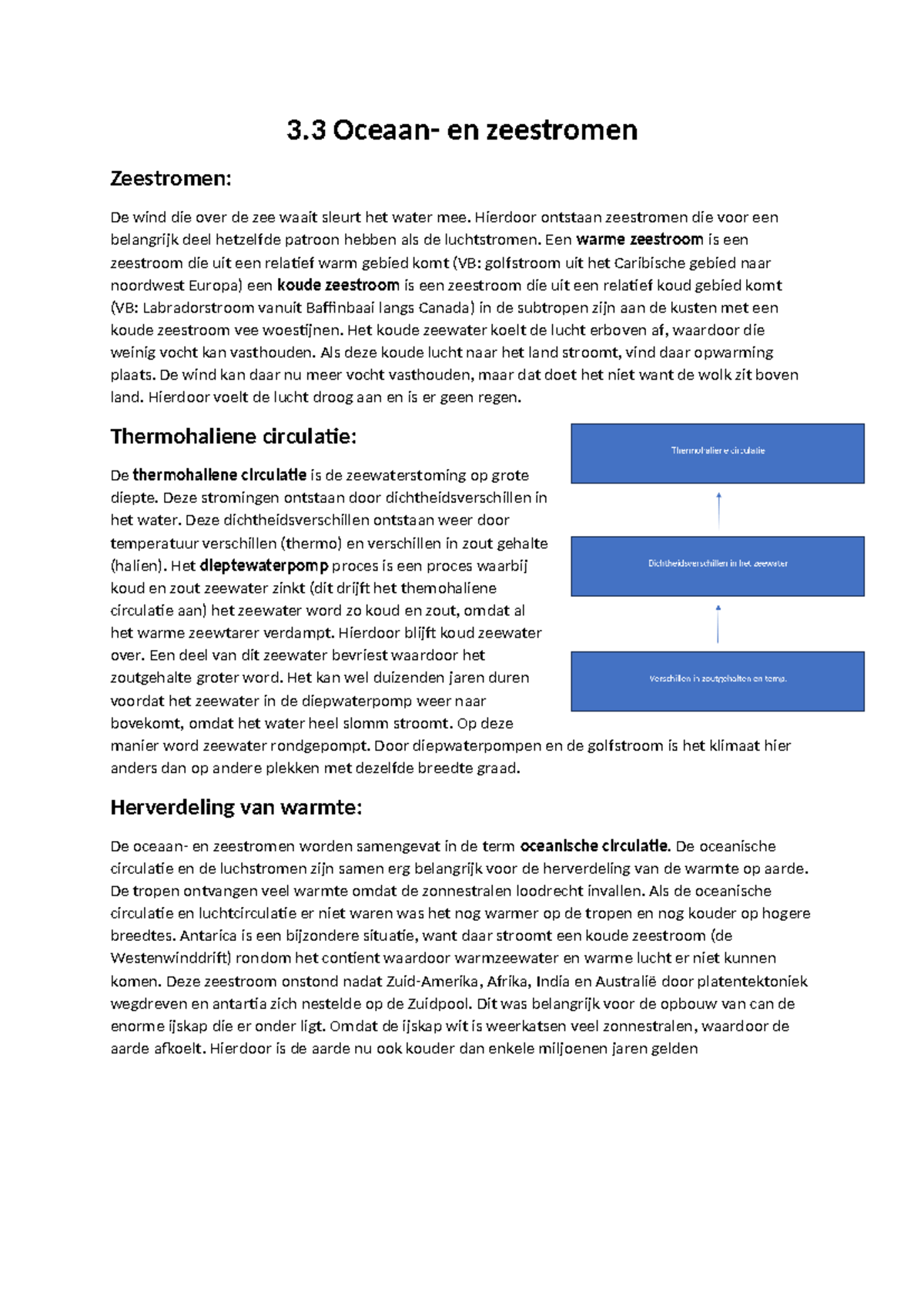 AK Samenvatting H3.3: Oceaan- en Zeestromen en Hun Invloed op Klimaat ...
