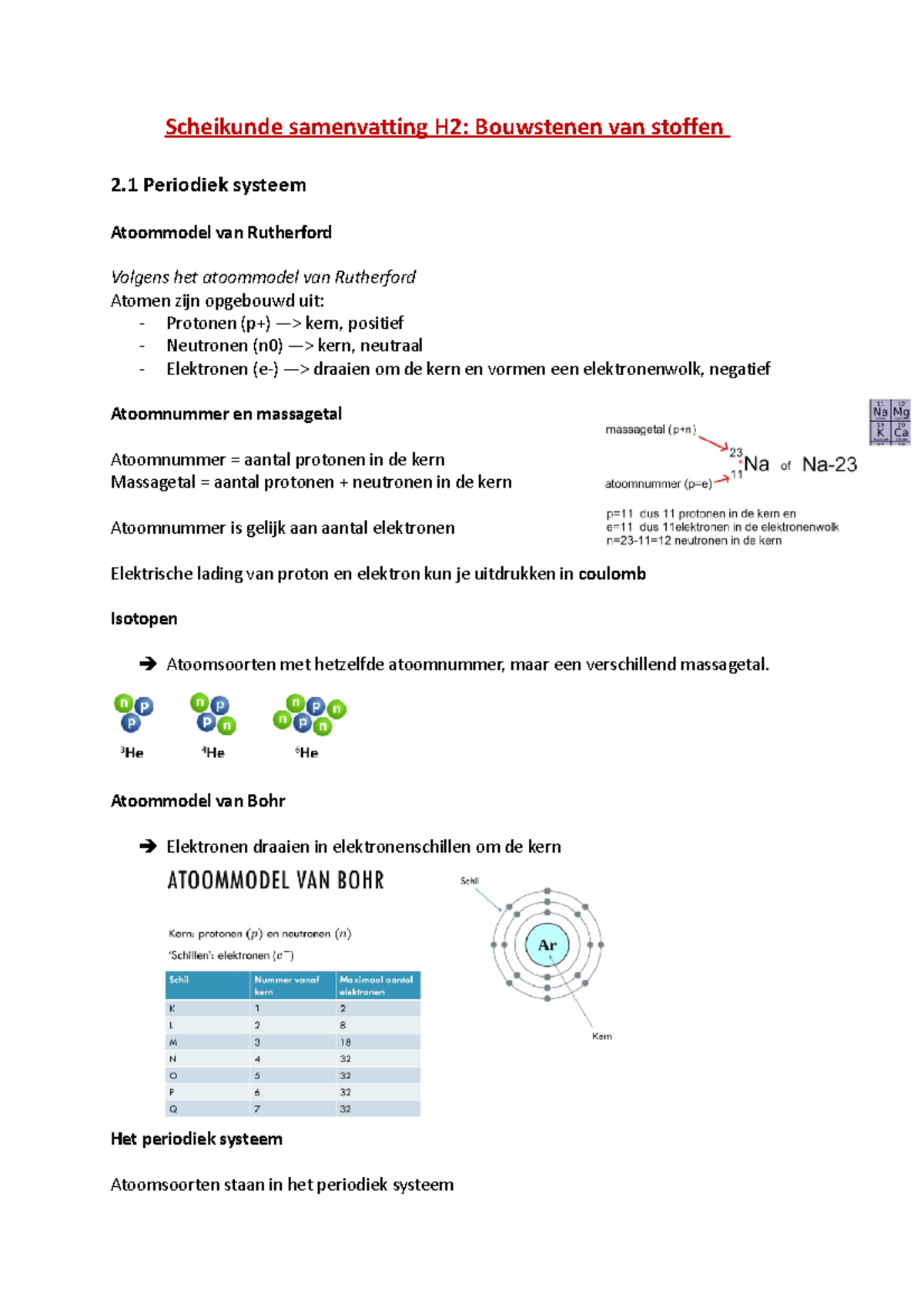 Scheikunde Samenvatting H2: Periodiek Systeem en Ionen uitleg - Studeersnel