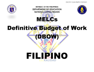 Science- DBOW Final - DBOW - MELCs Definitive Budget of Work (DBOW ...
