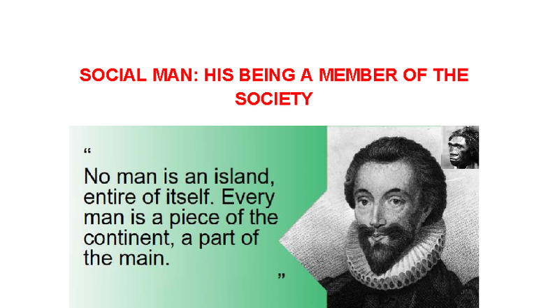 SOCIAL MAN: HIS ROLE IN SOCIETY - Conchri Module 3 - Studocu