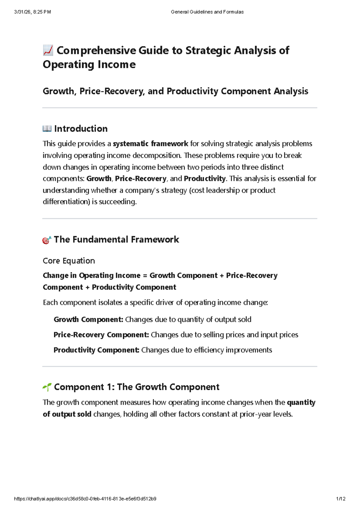 Comprehensive Guide to Strategic Analysis of Operating Income Growth (8 ...