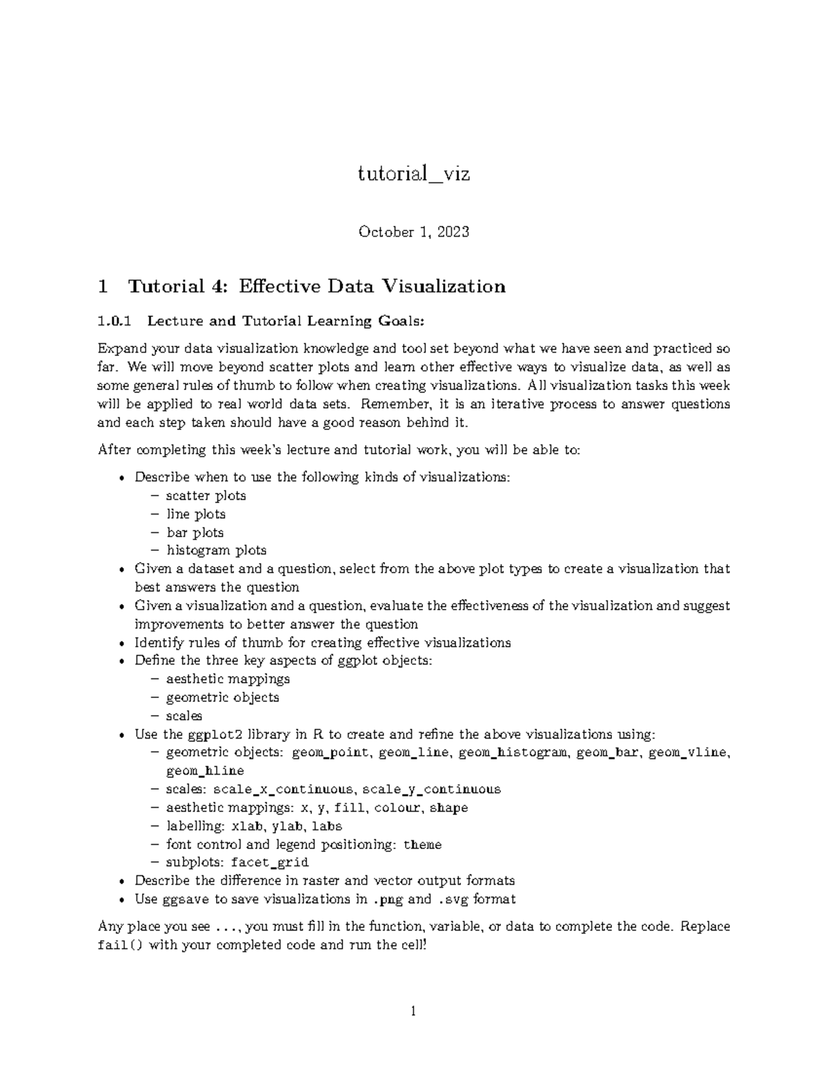 Final Exam Tutorial Overview for Visualization Techniques - Studocu