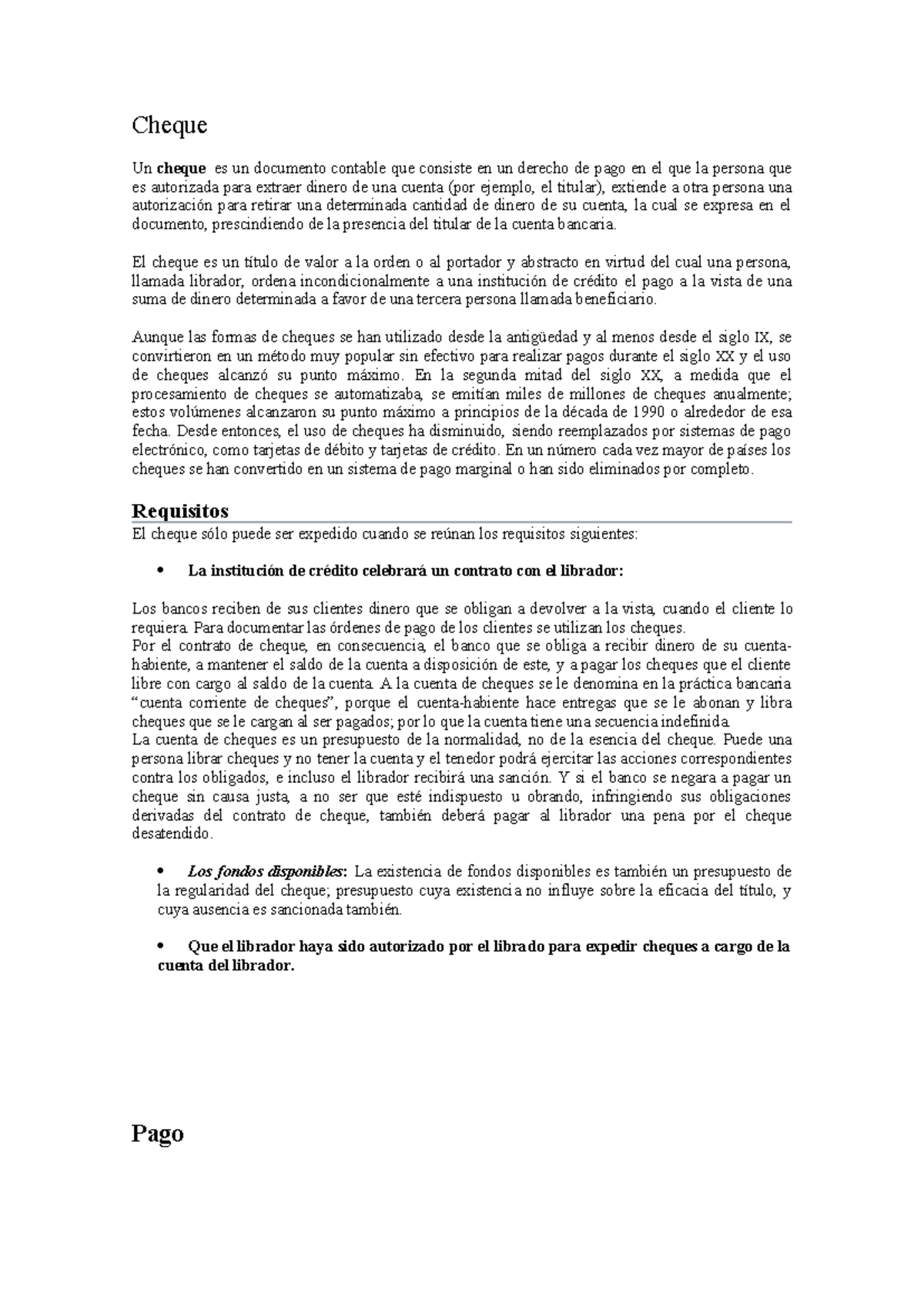 Cheque: Definición, Requisitos, Tipos y características en el Comercio ...