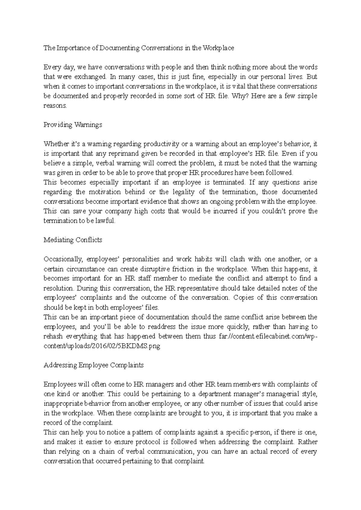 Workplace Conversation Documentation Importance and Best Practices ...