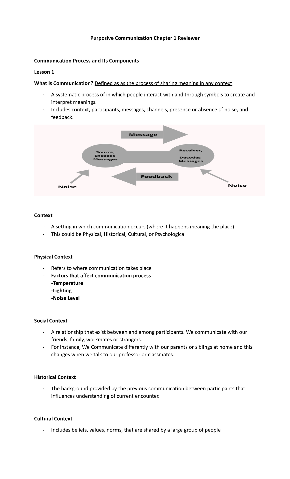 Purposive Communication Chapter 1 Reviewer - Purposive Communication Chapter 1 Reviewer - Studocu
