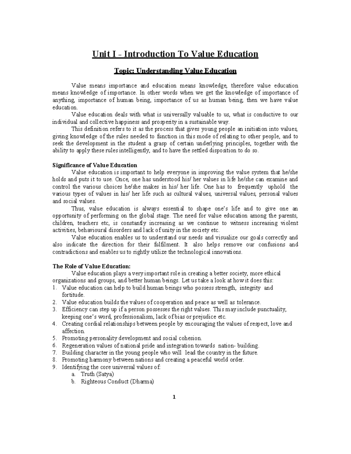 UHV 1 - Lecture Notes on Value Education & Human Aspirations - Studocu UHV 1 - Lecture Notes on Value Education & Human Aspirations - Studocu