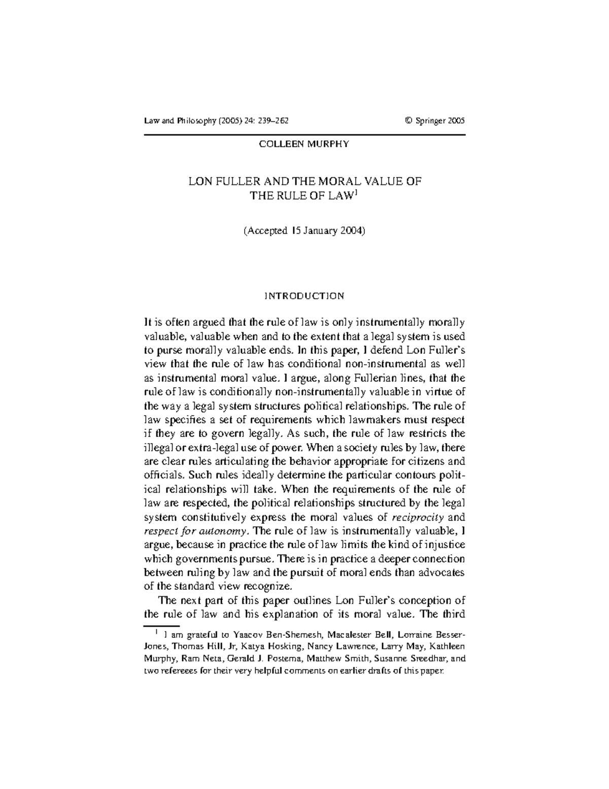 8 Principles of Lon Fuller's Rule of Law: Moral Value in Jurisprudence ...