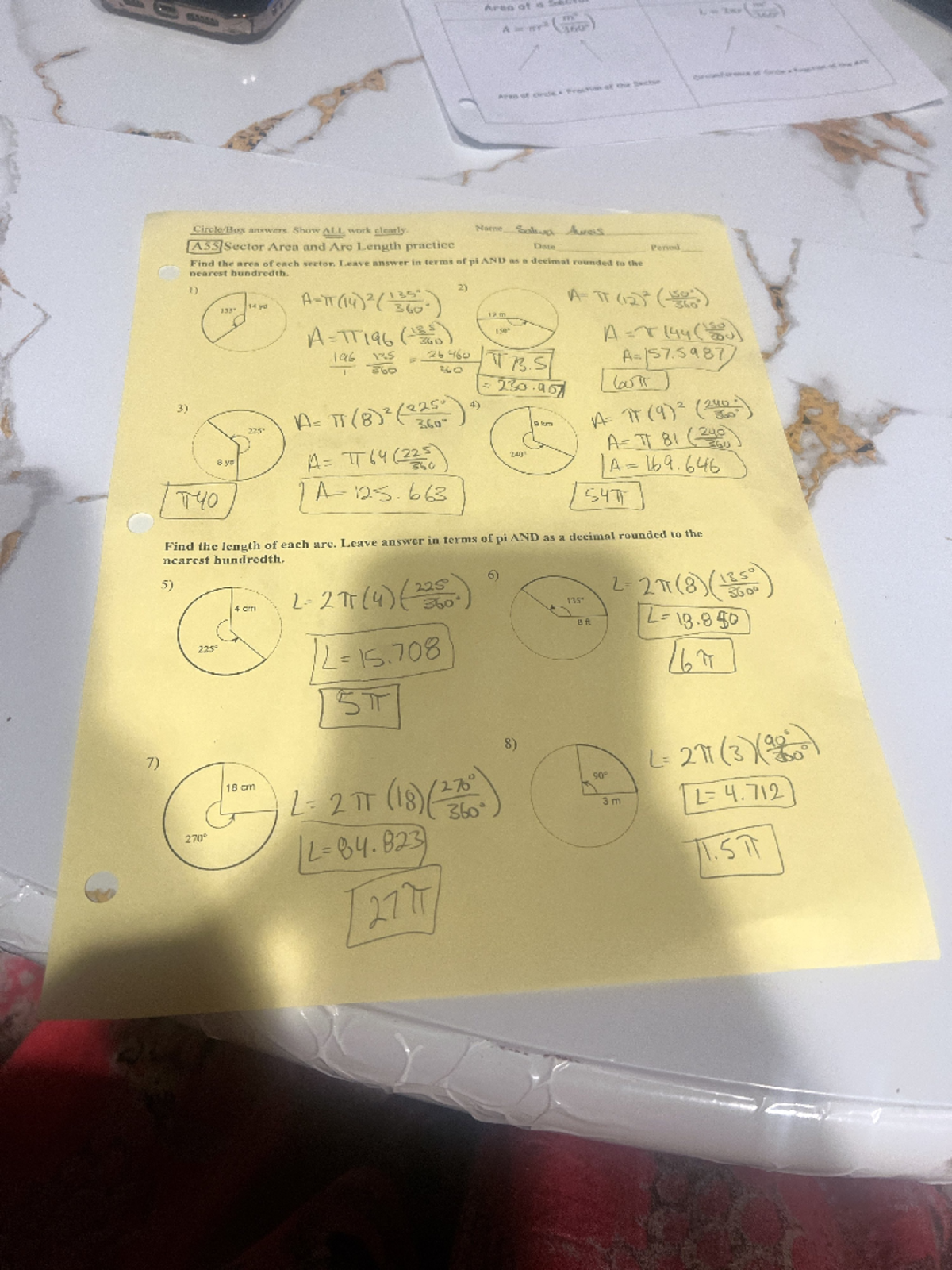 A55 2 - A math assignment for highschool sophmores - answers. Show ALL ...