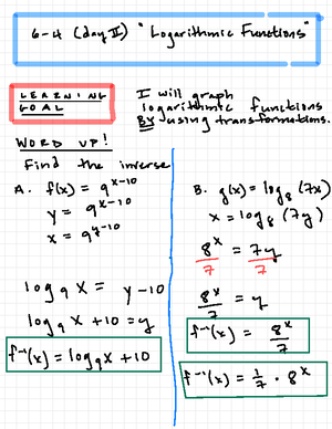 Properties of Logarithms and Their Expressions - Math Notes - 6- 5 ...