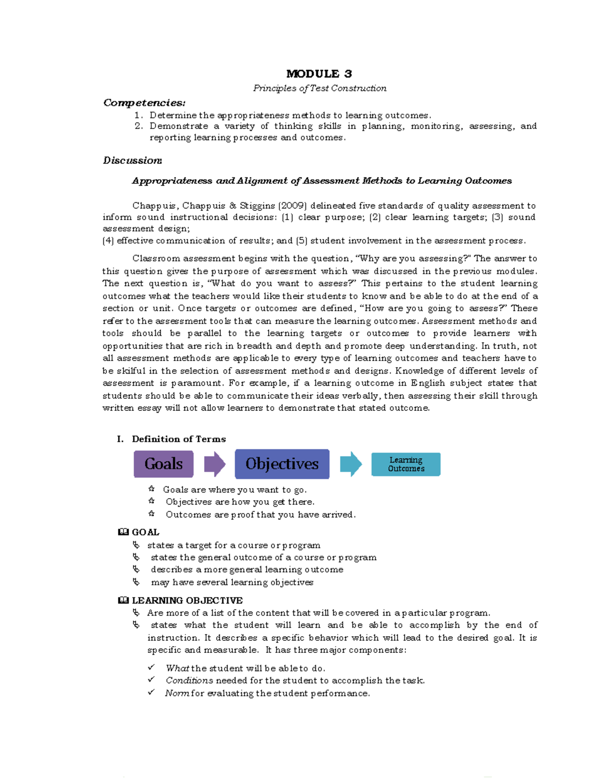 Principles of Test Construction: Assessment Module 3 Guide - Studocu