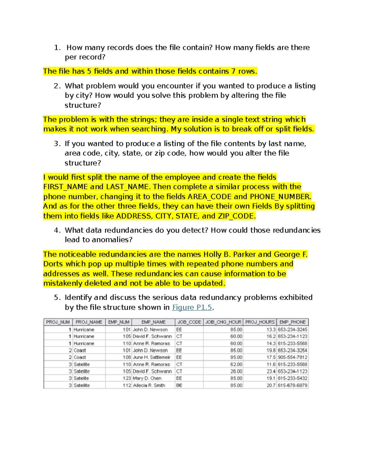 Chapter 1 Problems: Data Structure & Redundancy Issues (Canvas) - Studocu