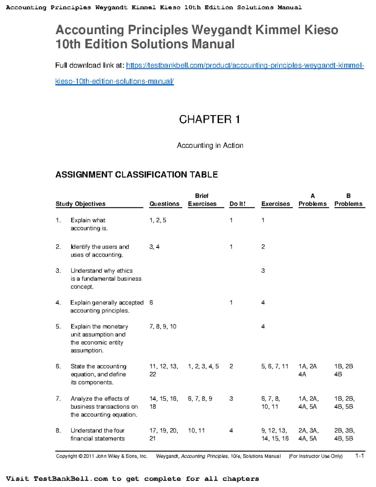 Accounting Principles Weygandt Kimmel Kieso 10th Ed. Solutions Manual ...