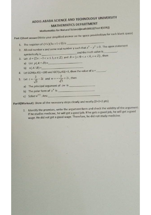 A+ Natural Math 1011 Course Outline - A+ Tutorial Class DEPARTMENT OF ...