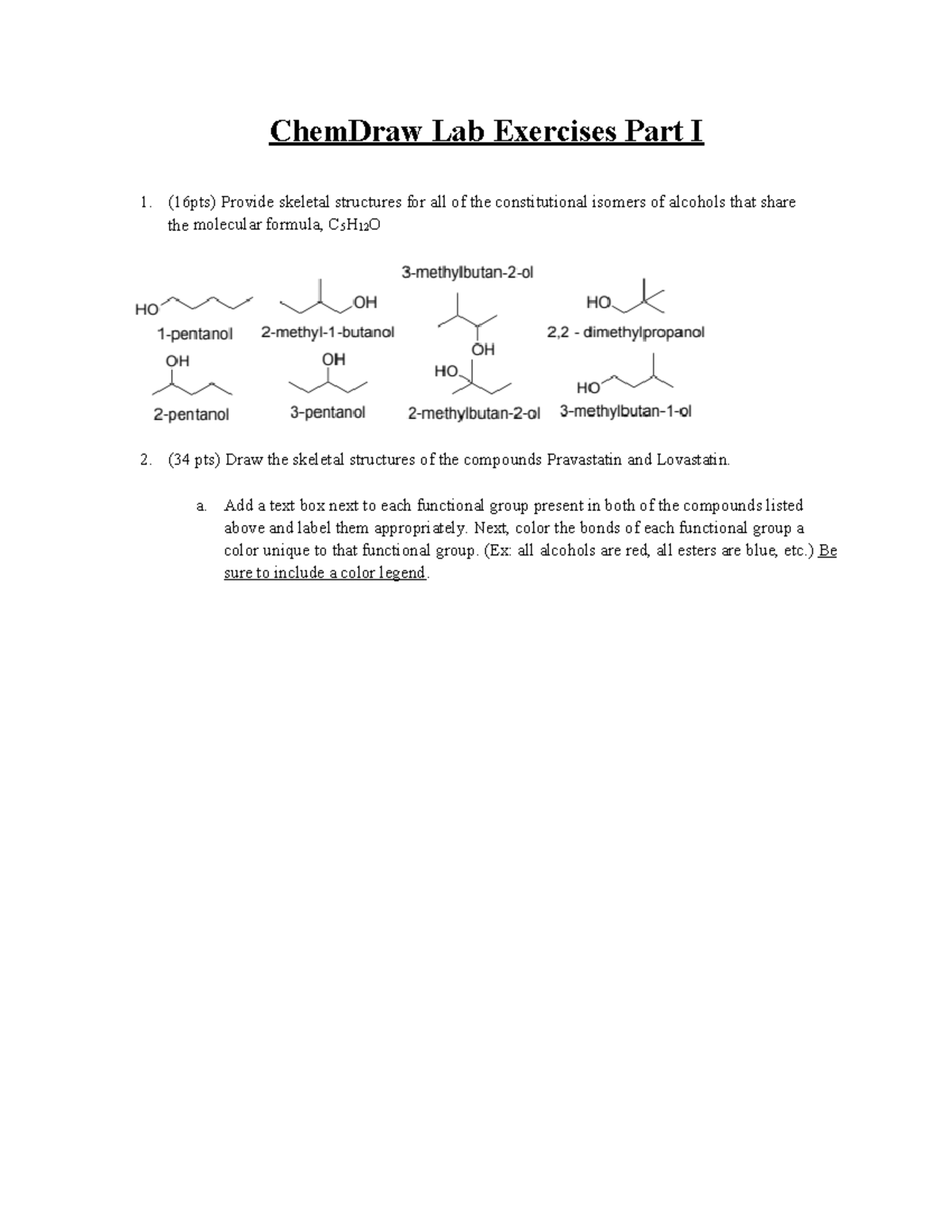 ChemDraw Lab Exercises - Course Code Required Analysis - Studocu