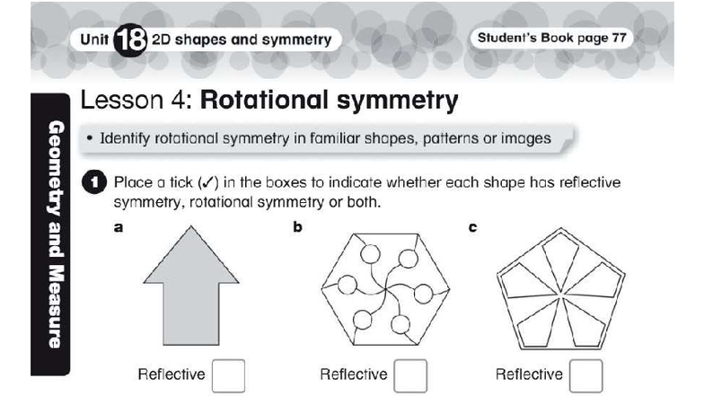Maths 6 - Lesson on Rotational Symmetry in 2D Shapes - Studocu