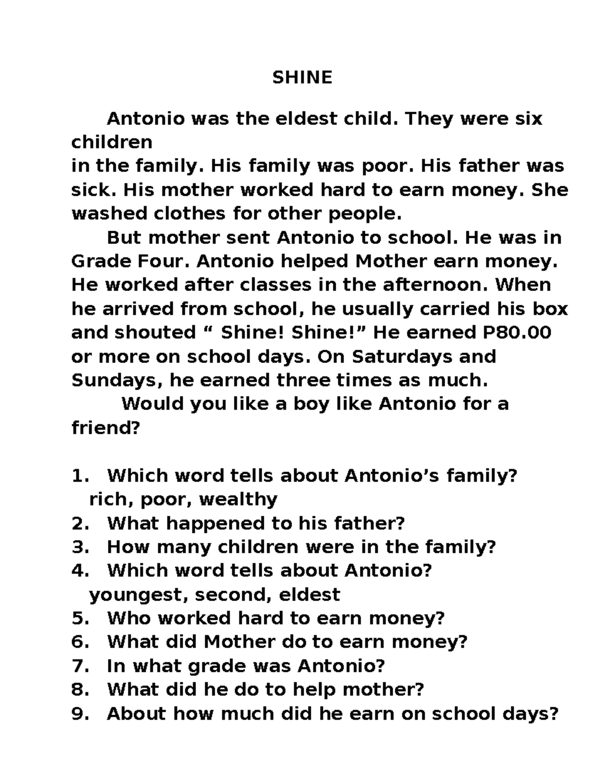 Developing Reading Power: Grade 3 Exercises 13-20 - Studocu