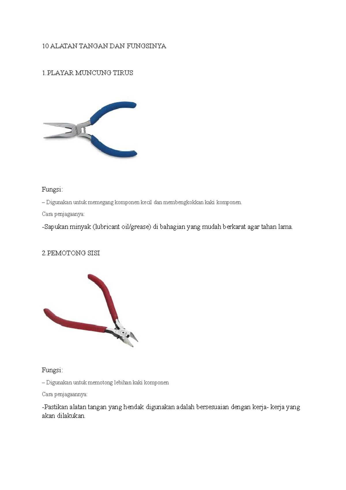 10 Alatan Tangan DAN Fungsinya - 10 ALATAN TANGAN DAN FUNGSINYA 1 ...