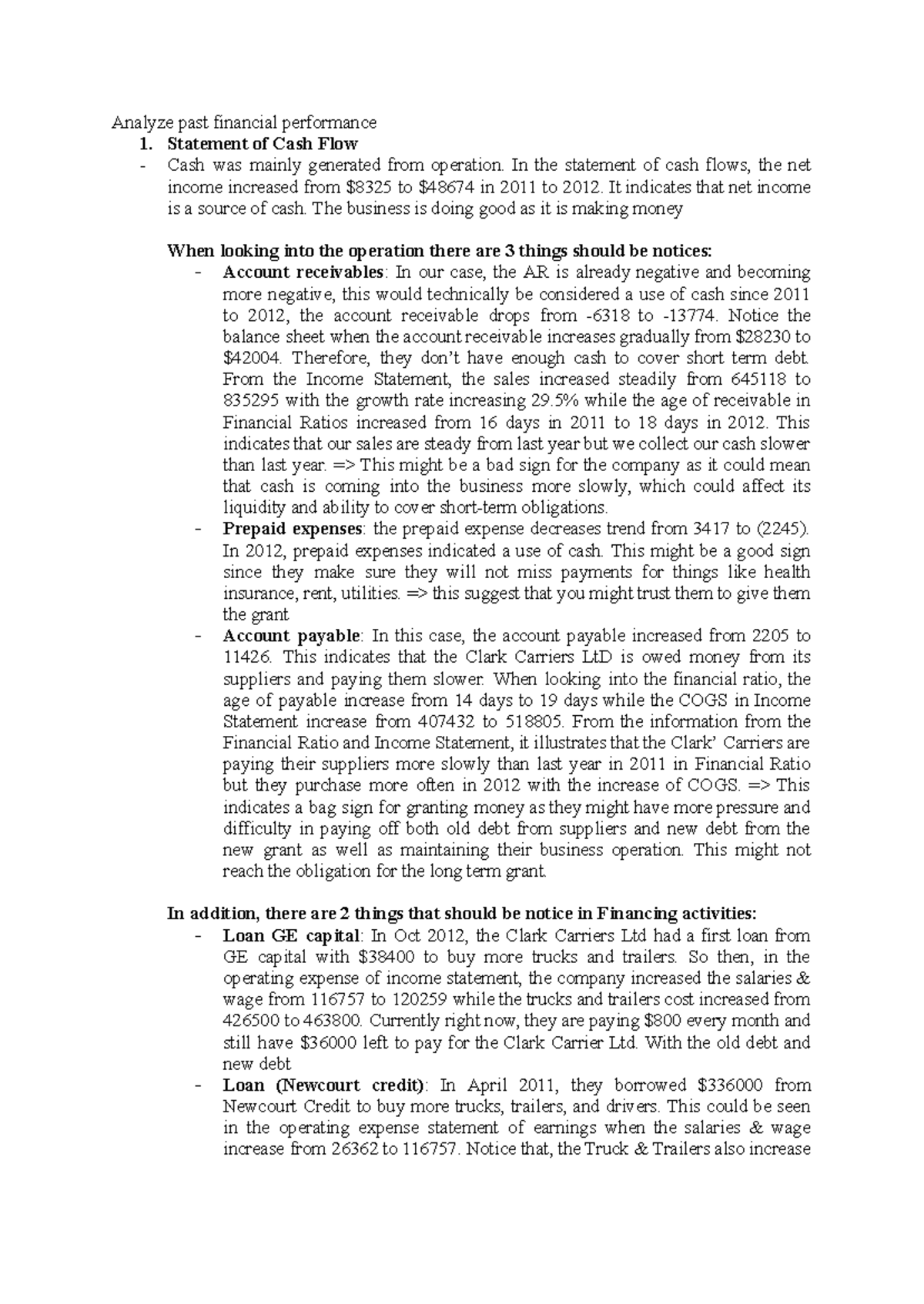 CS Business Analysis: Financial Performance of Clark Carrier Ltd (GE ...