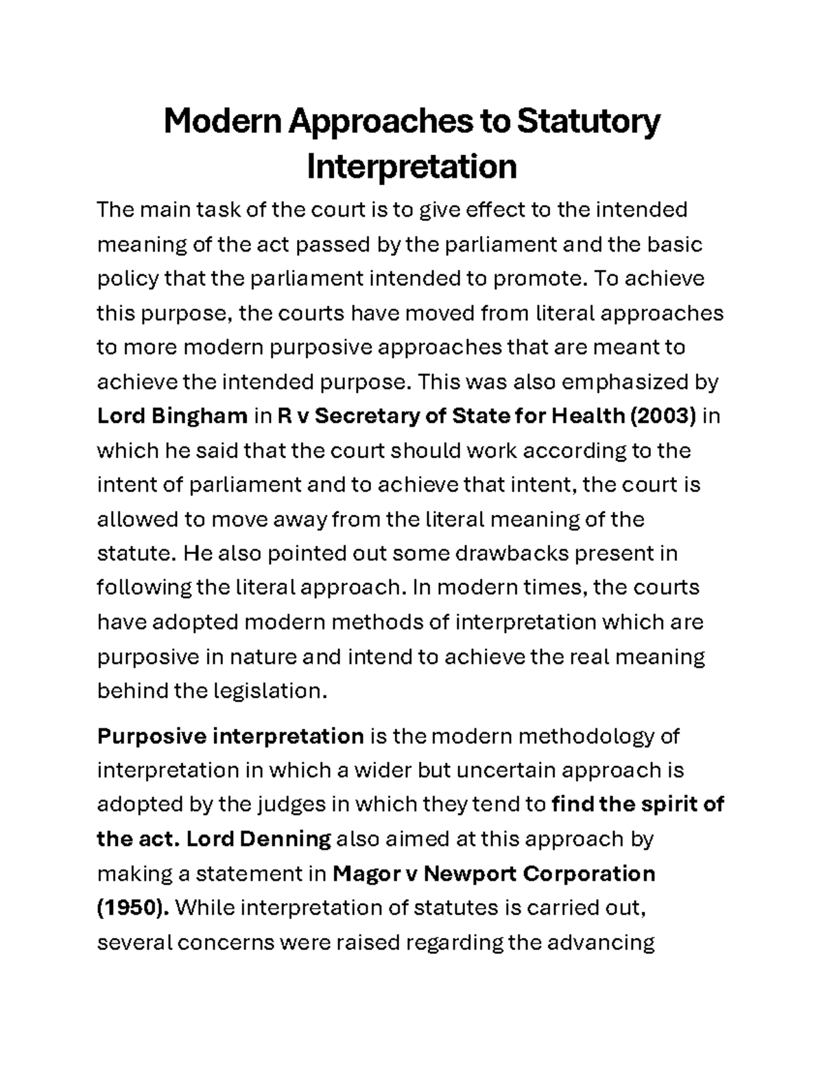 Modern Approaches to Statutory Interpretation - Modern Approaches to ...