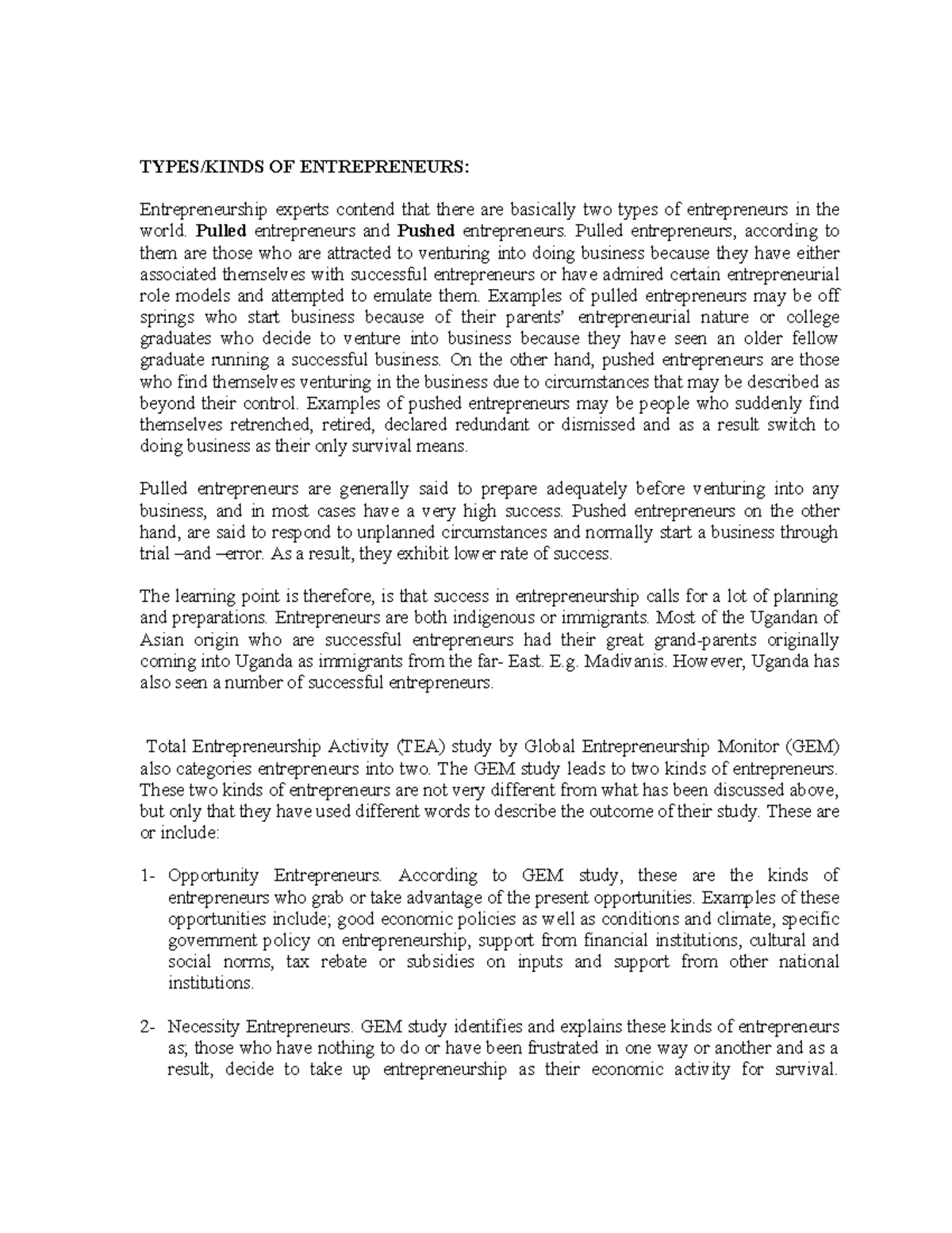 Topic 3: Types of Entrepreneurs - An Overview of Entrepreneurial ...
