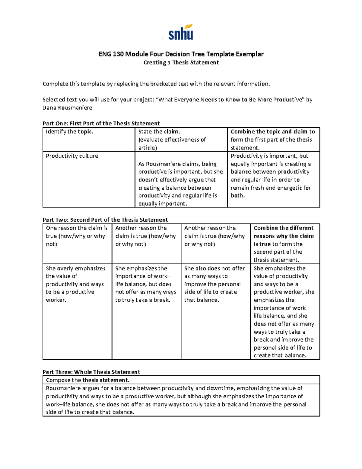 ENG 130 Module Four Decision Tree Exemplar - ` ENG 130 Module Four ...