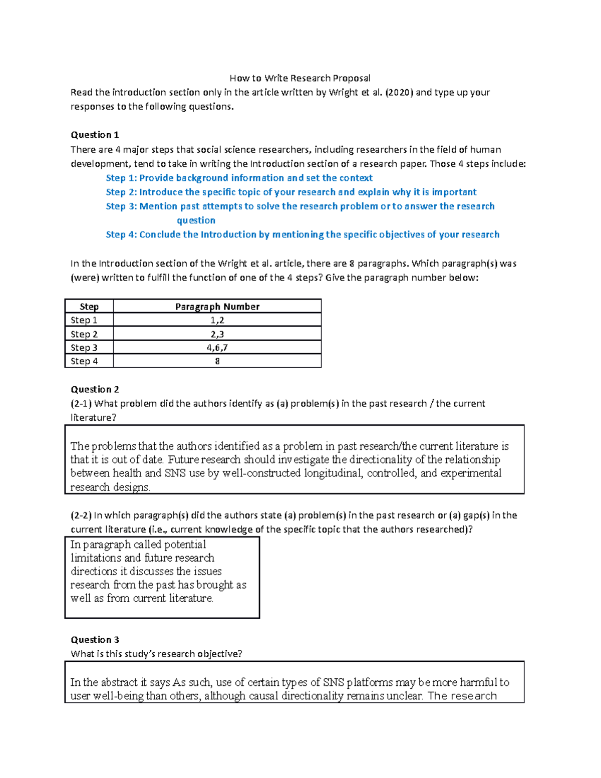 HD 497 Sp22 Assignment Guide: Writing a Research Proposal - Studocu