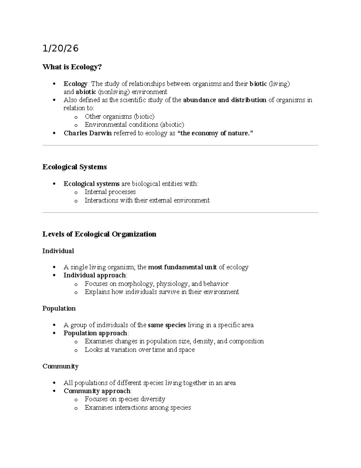 BIO 355: Comprehensive Overview of Ecology and Ecosystem Dynamics - Studocu