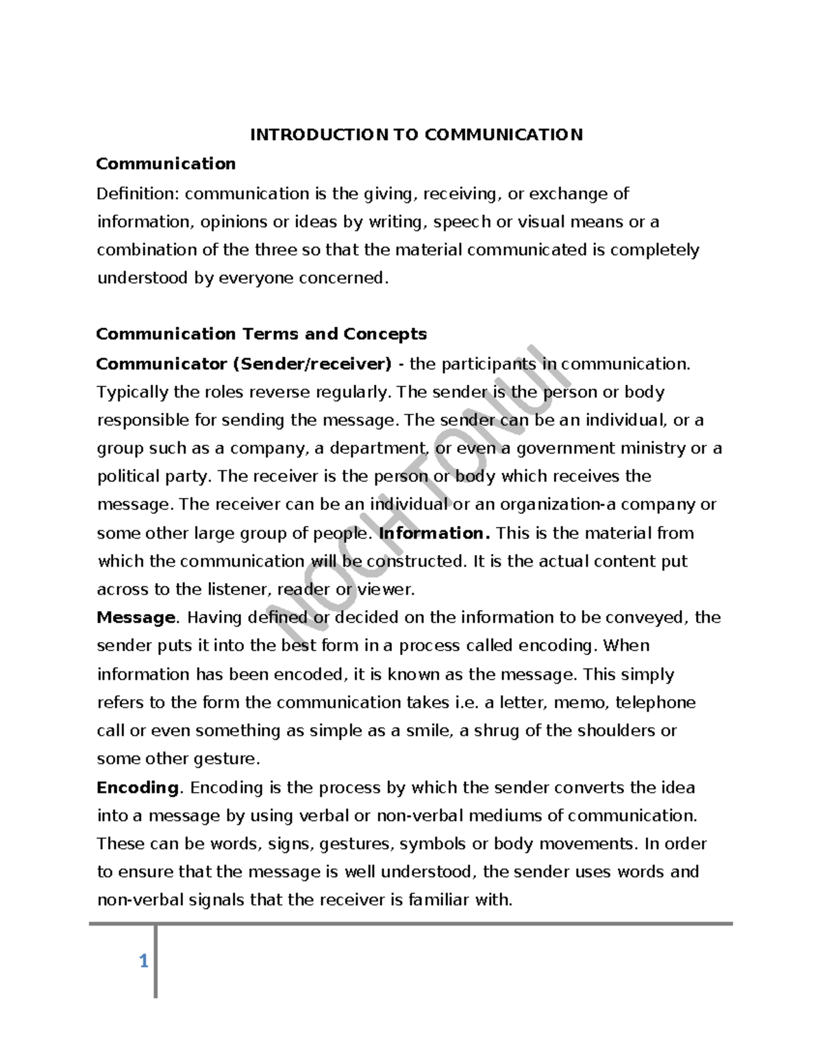 Communication Skills Official Notes: An Introduction to Key Concepts ...