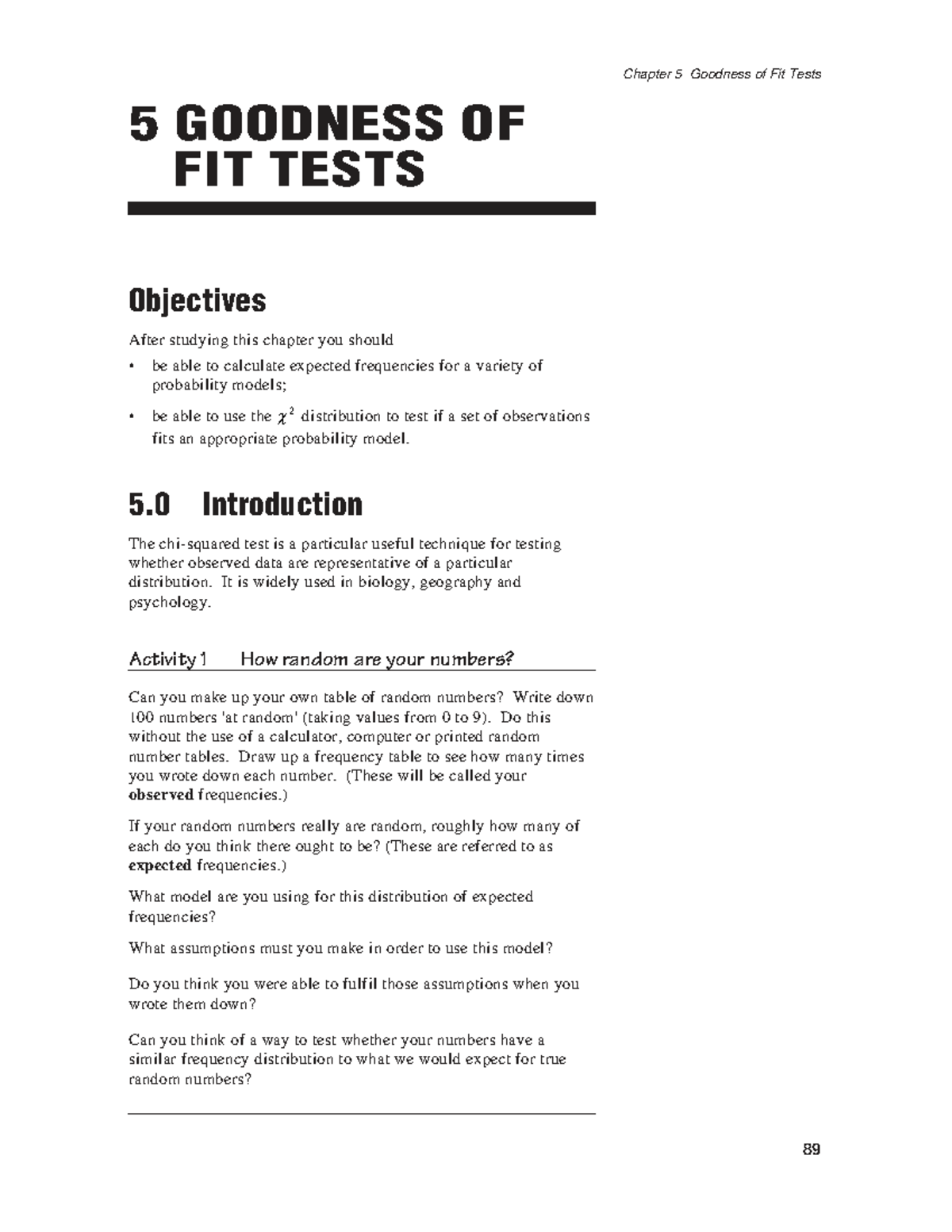 Chapter 5: Goodness of Fit Tests (Statistical Analysis) - Studocu