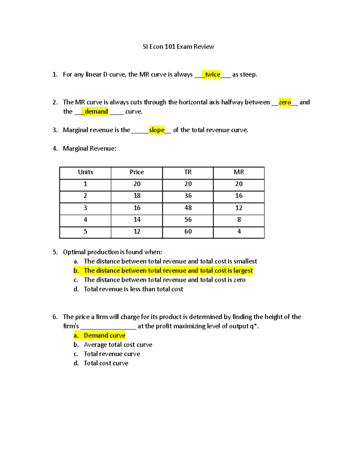 Econ 101 - Exam 3 Comprehensive Review Notes - Studocu