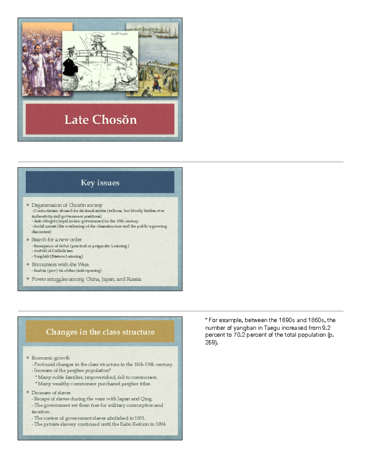 Late Chosŏn Society: Key Issues and Transformations (HIST 301) - Studocu