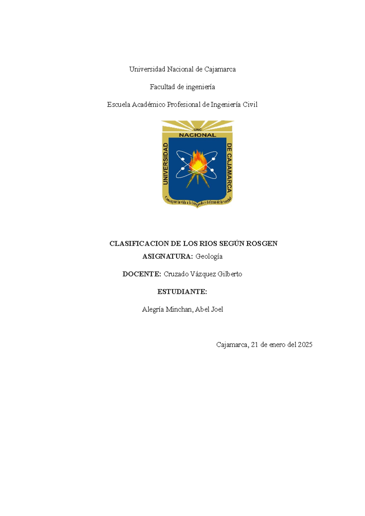 Clasificación de Ríos según Rosgen - Geología (ING-2025) - Studocu