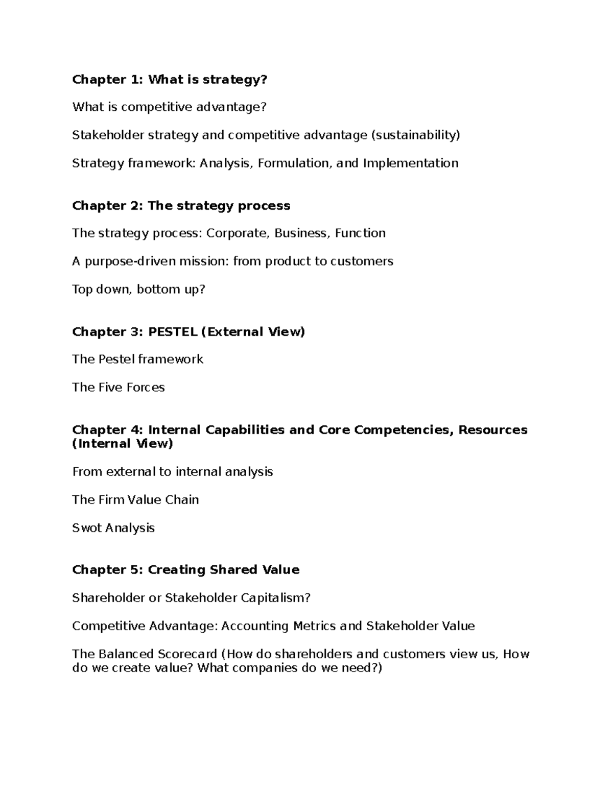 Study Guide for Strategy Exam 1: Key Concepts & Frameworks - Studocu