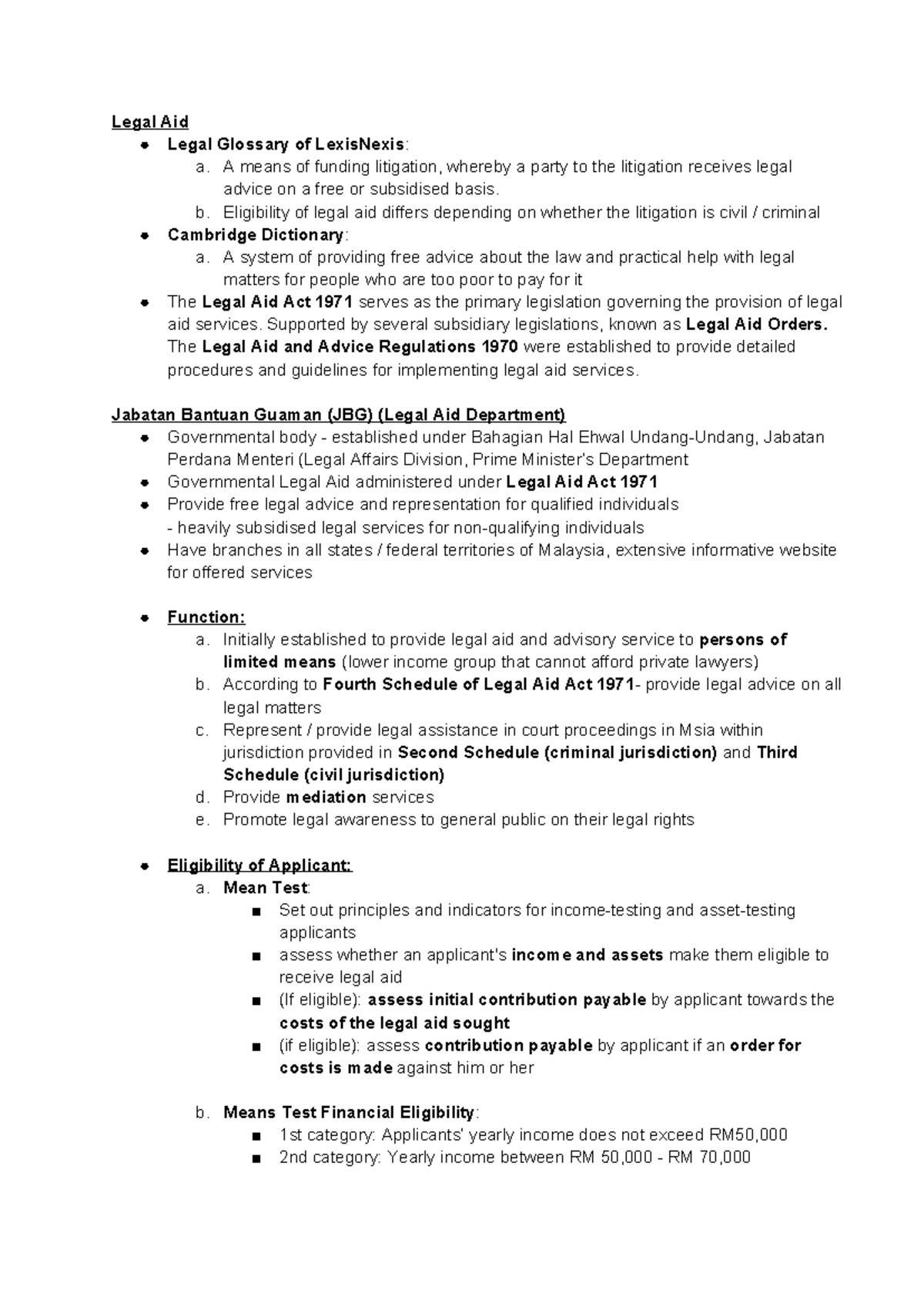 Legal Aid - Legal Aid Legal Glossary of LexisNexis: a. A means of ...
