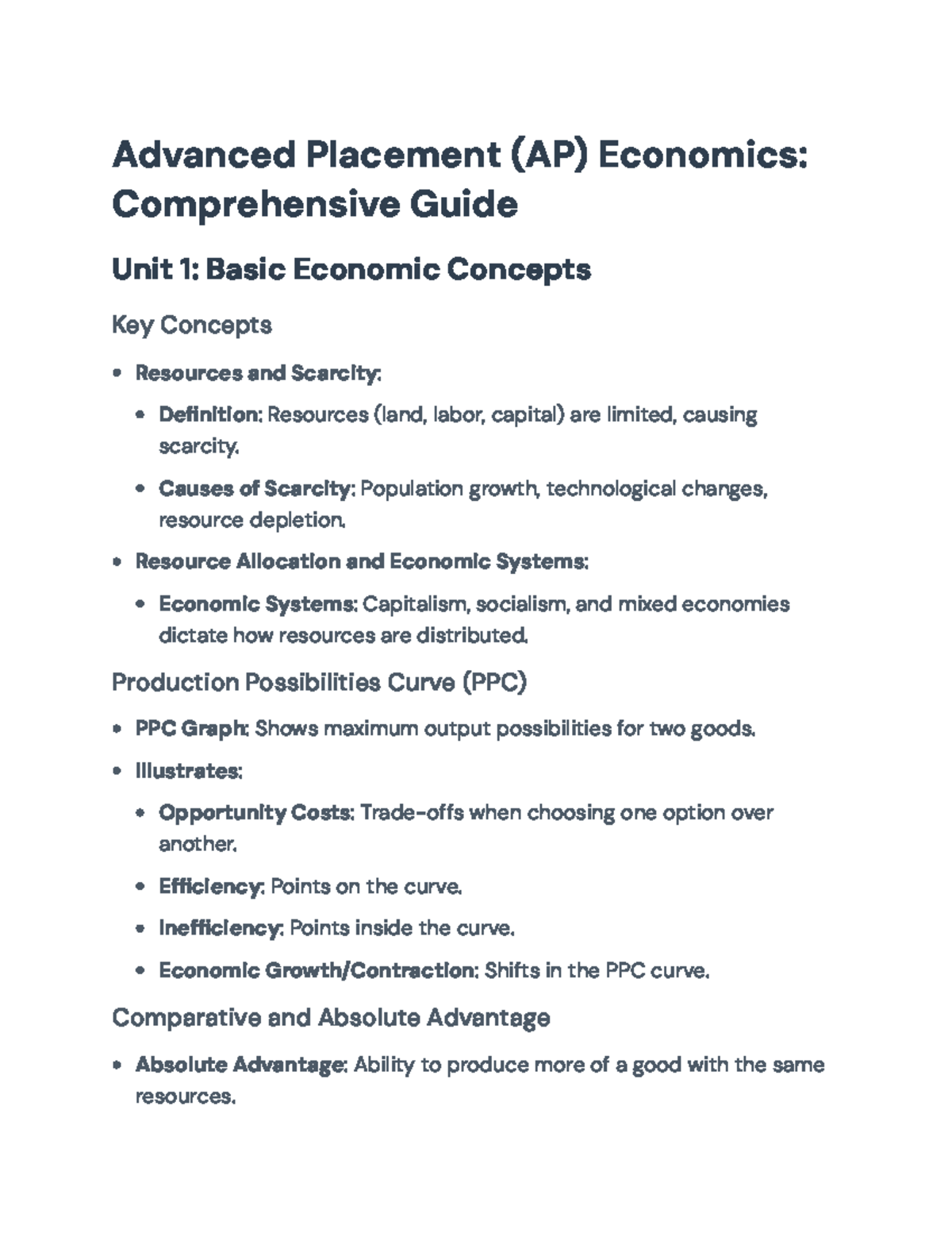 AP Economics Comprehensive Guide: Key Concepts and Units Overview ...