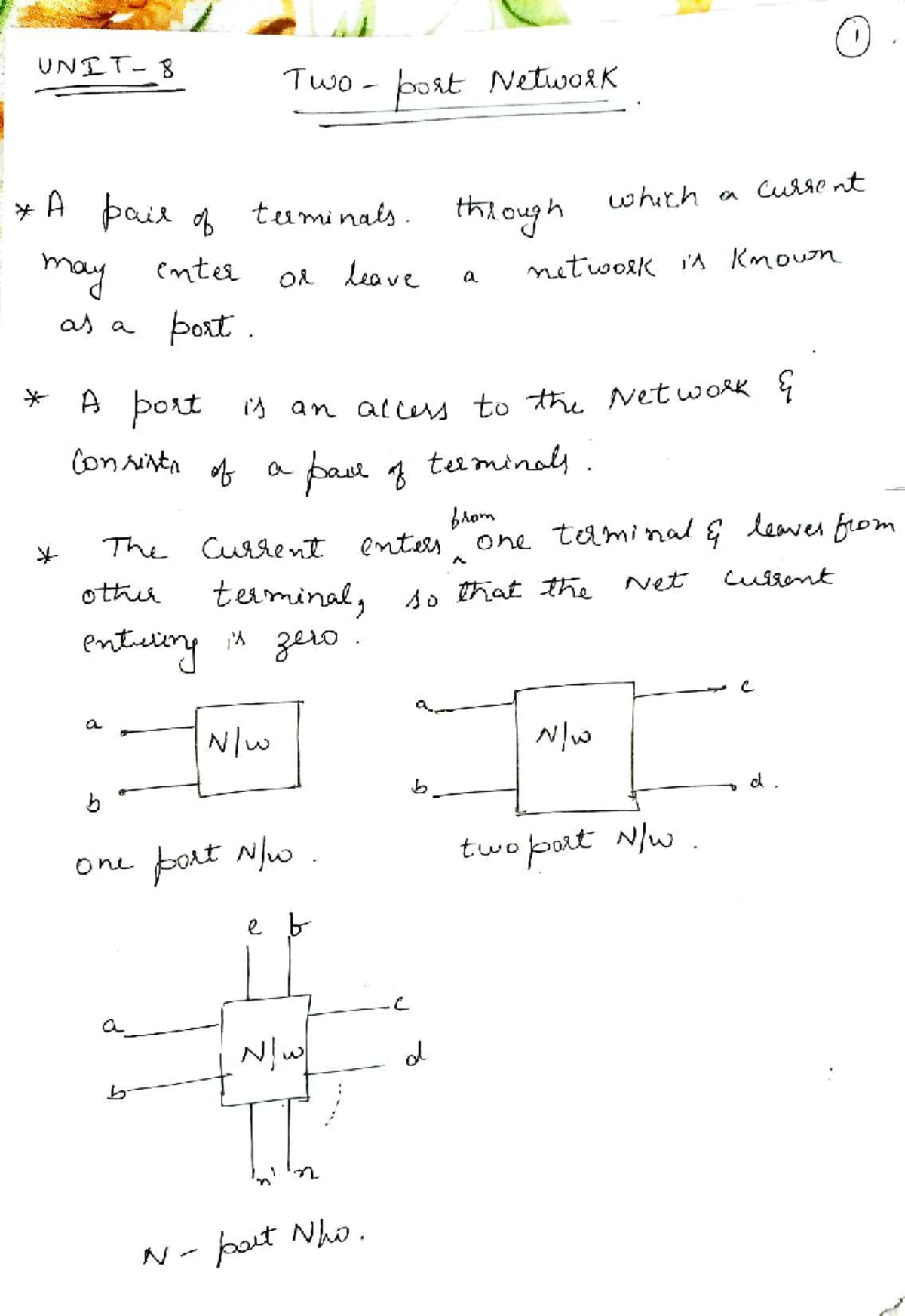NA Two Port Network Analysis and Parameters - Studocu
