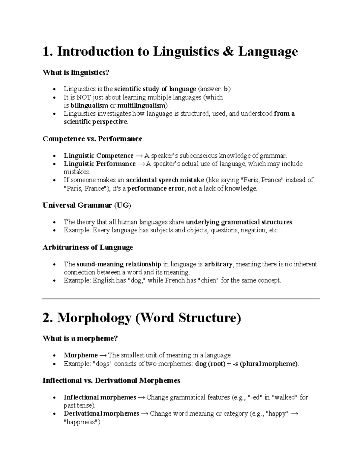 LING 1 Midterm Study Guide: Key Concepts in Linguistics Explained - Studocu