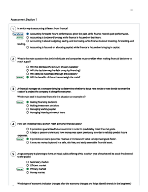 D076 Review Guide - D076 Assessment Study Guide What is Finance? How is ...