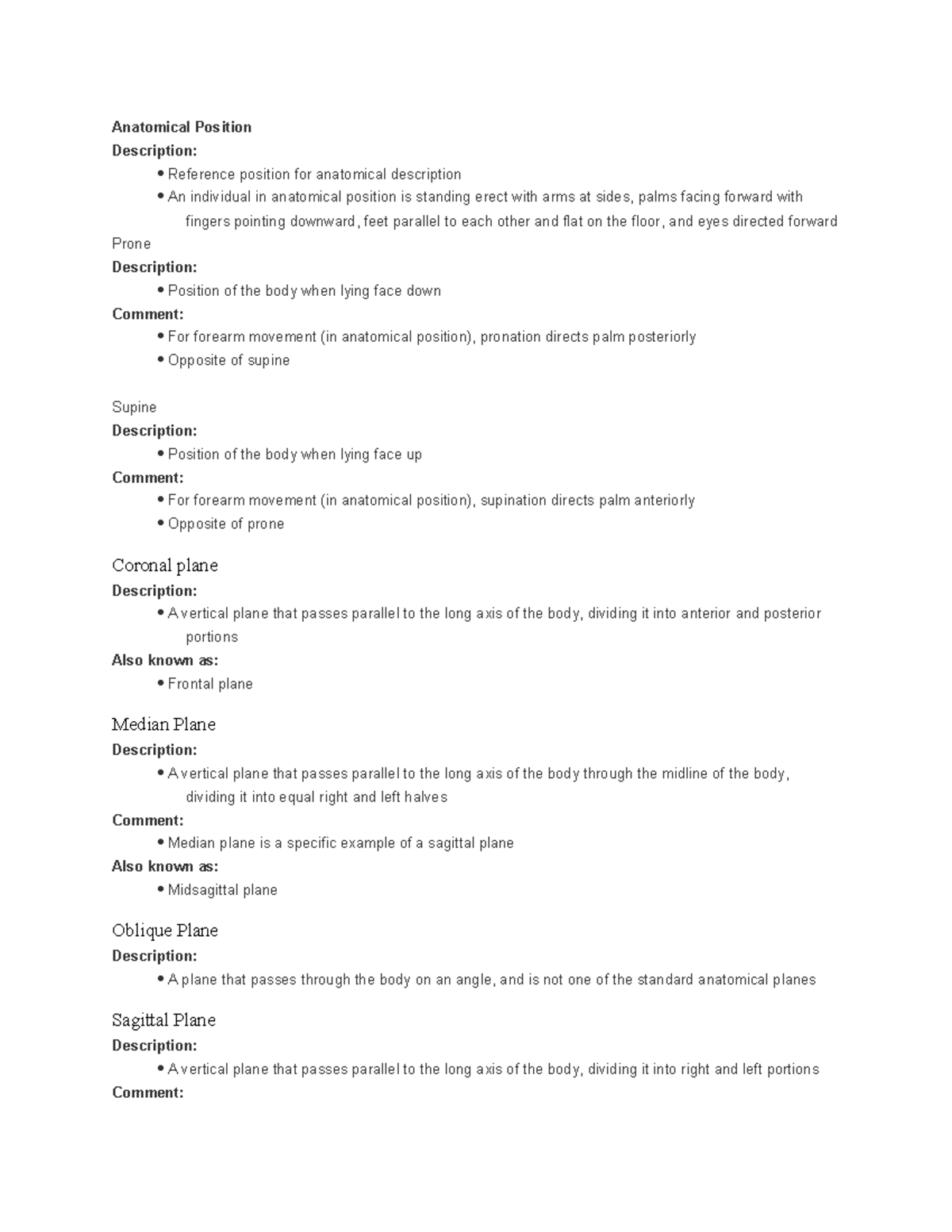 Anatomical Terminology Guide for Biology 101 Final Exam Notes ...