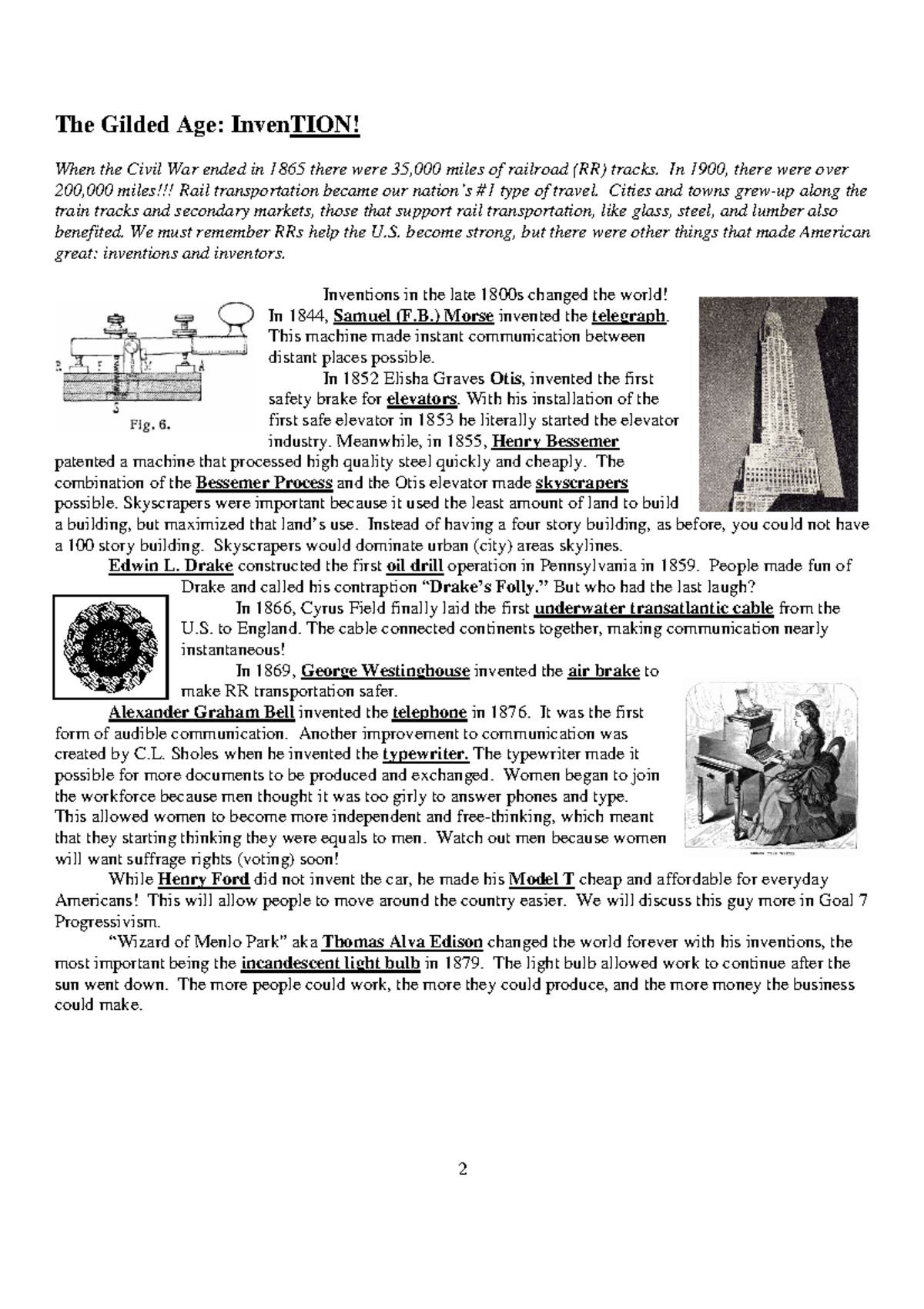 11 13 8th SS - SS PDF - The Gilded Age: InvenTION! When the Civil War ...