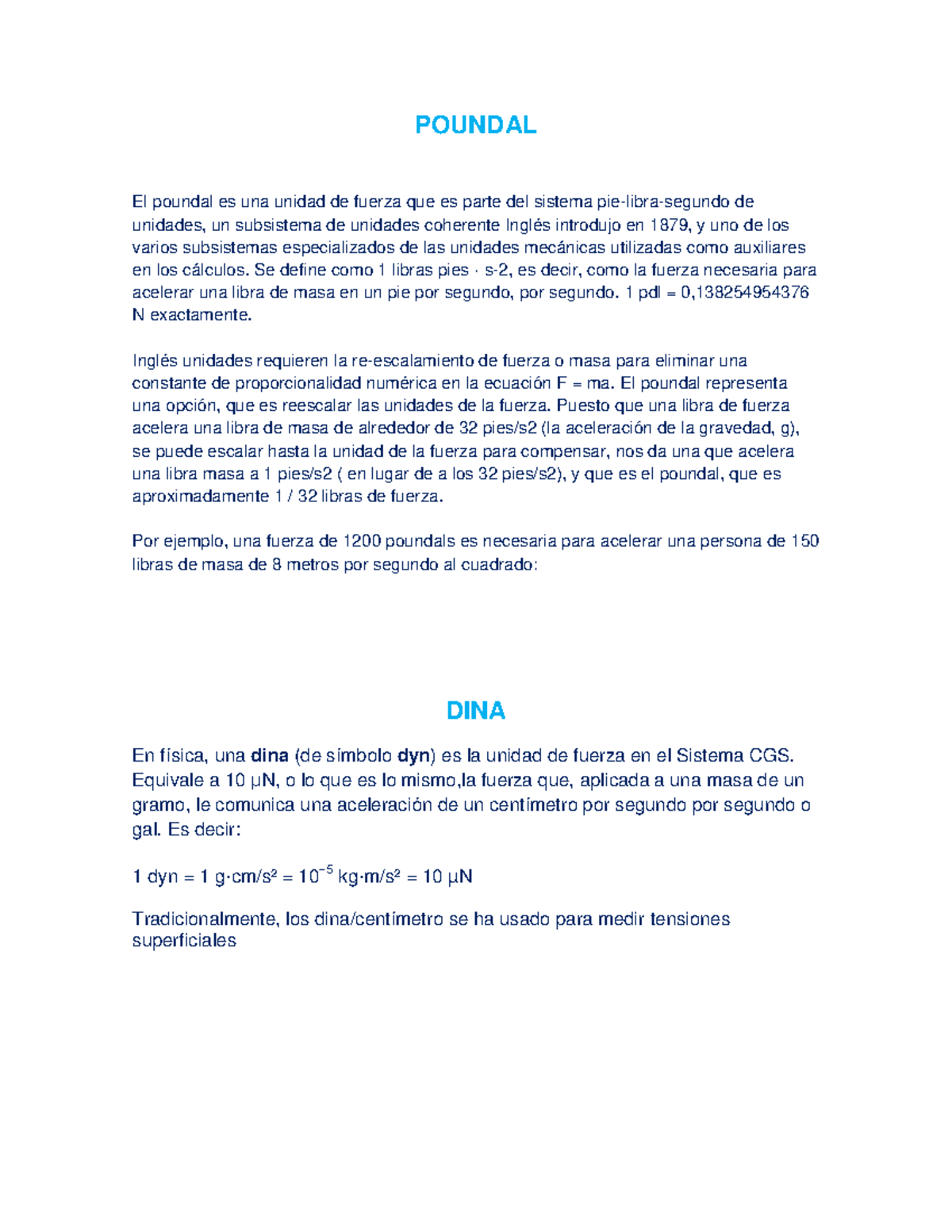 94757920- Poundal - Sistemas de Unidades - POUNDAL El poundal es una ...