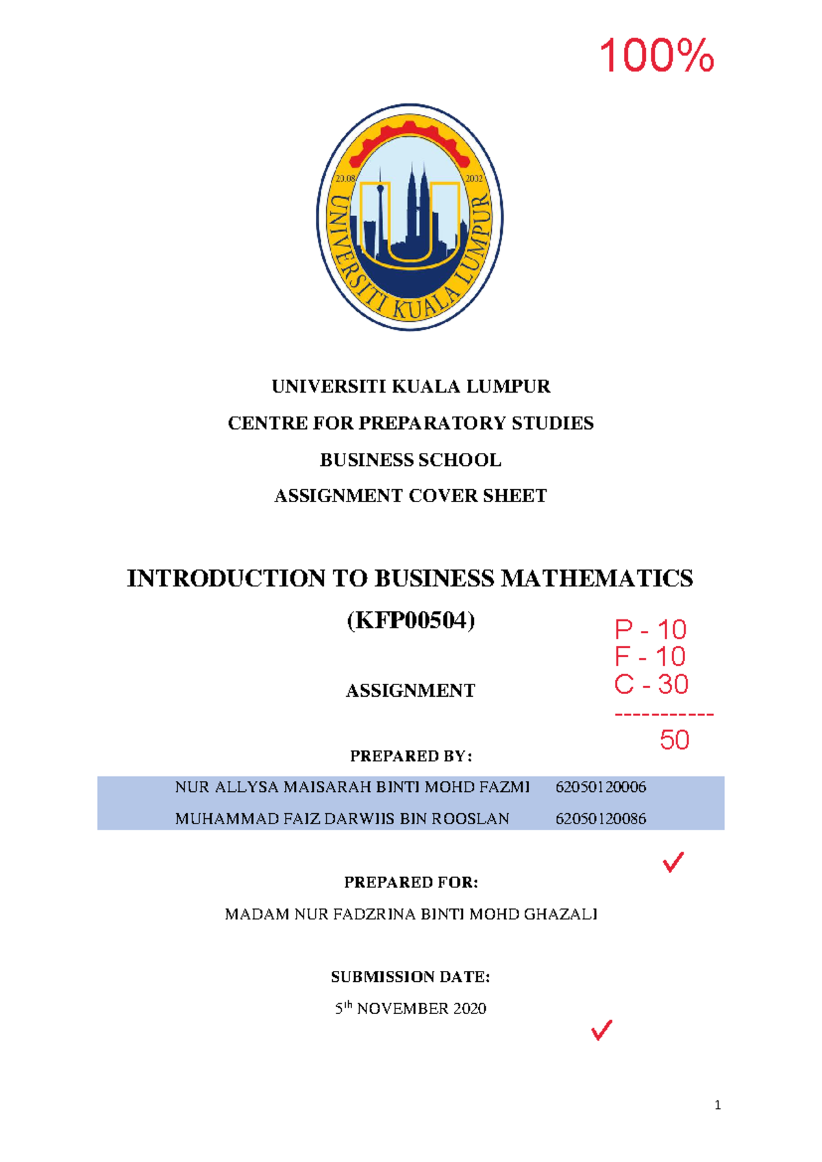 Amortization Schedule Analysis for Intro to Business Mathematics ...