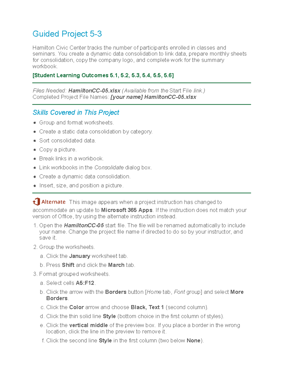 VOIM112 - Guided Project 5-3 - Guided Project 5- Hamilton Civic Center ...