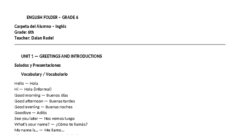 English Folder 6to - carpeta - 💜💚 ENGLISH FOLDER – GRADE 6 Carpeta del ...