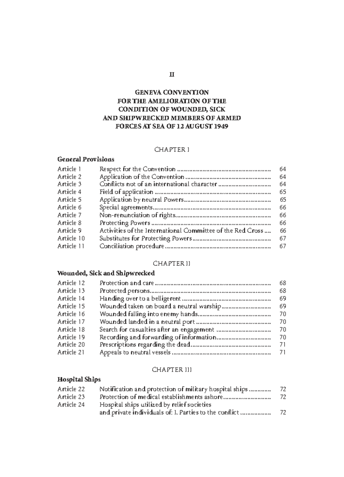 Revised Title: Geneva Convention II: Conditions for Wounded & Sick at ...