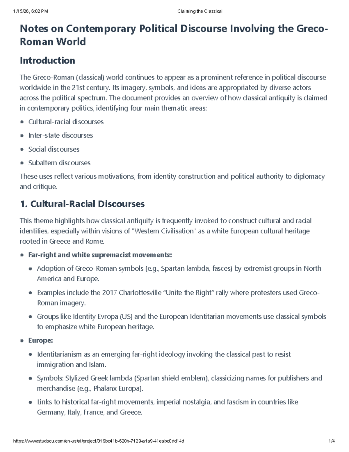 6:02 PM Claiming the Classical: Political Discourse & Greco-Roman ...