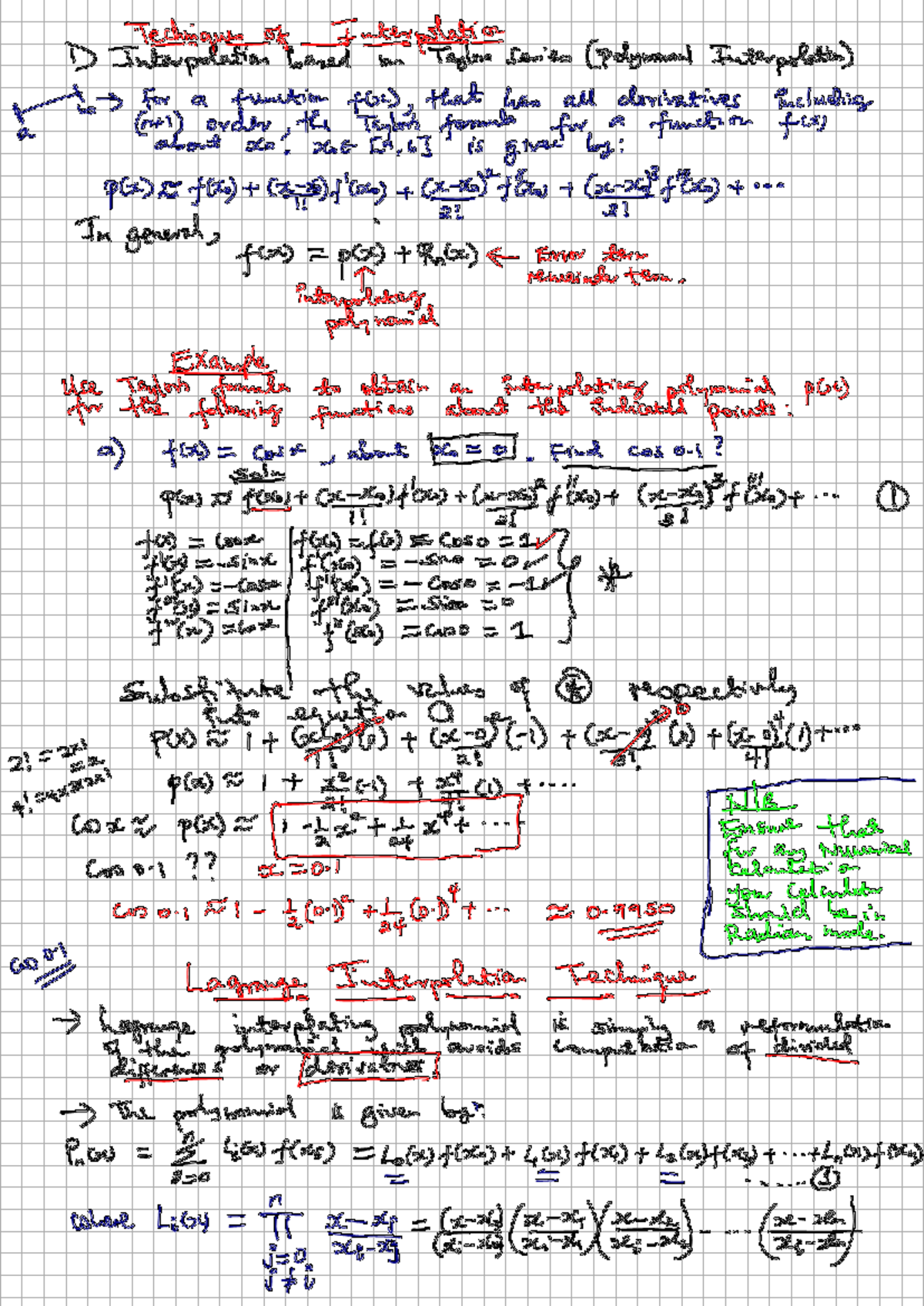 NM Lecture 2: Techniques of Interpolation Using Taylor's Series - Studocu